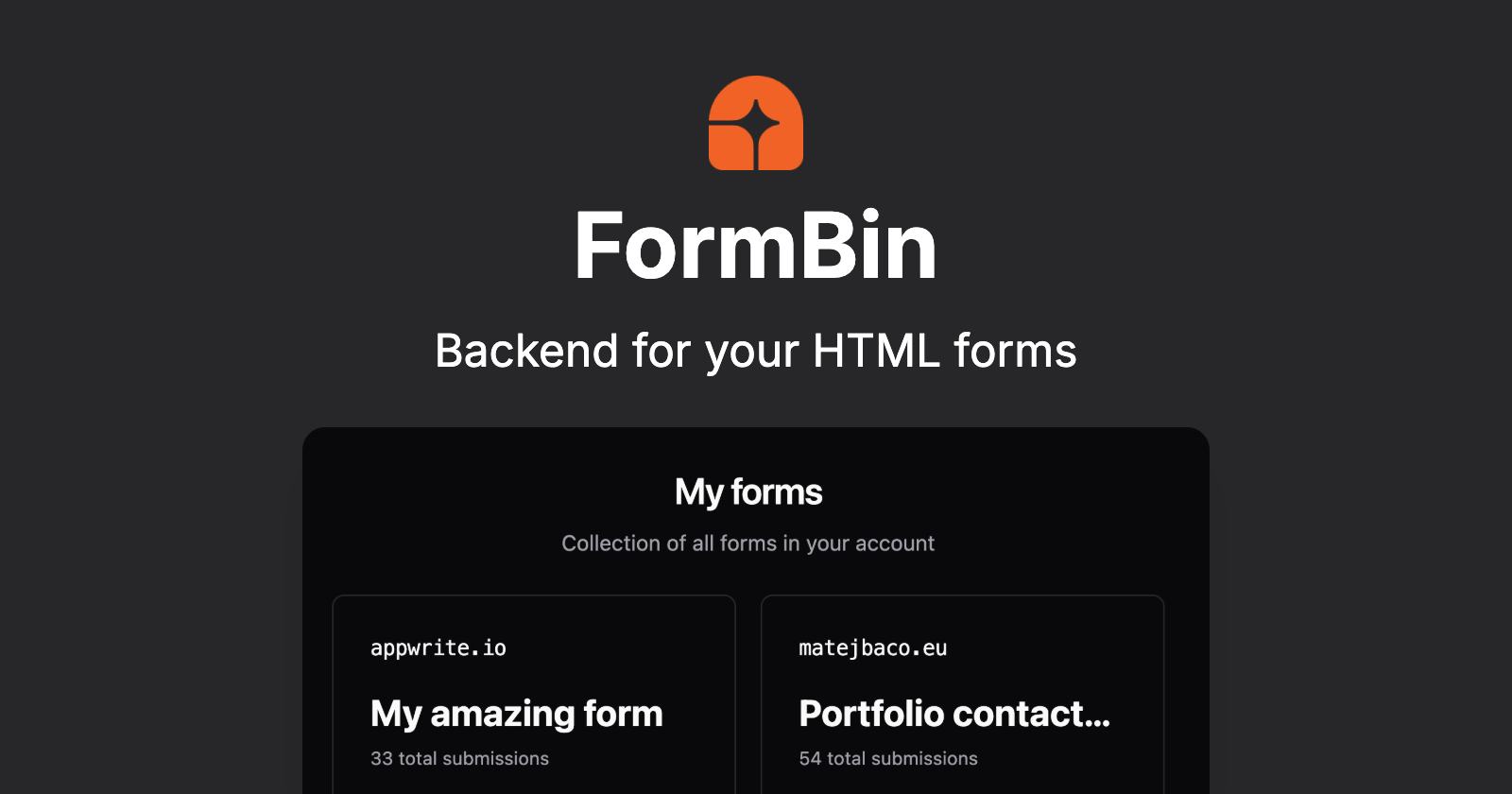 FormBin - Backend for your HTML forms